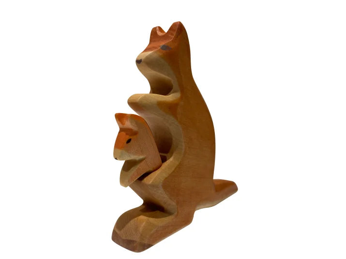HOLZWALD Kangaroo with Baby – Noah's Toys